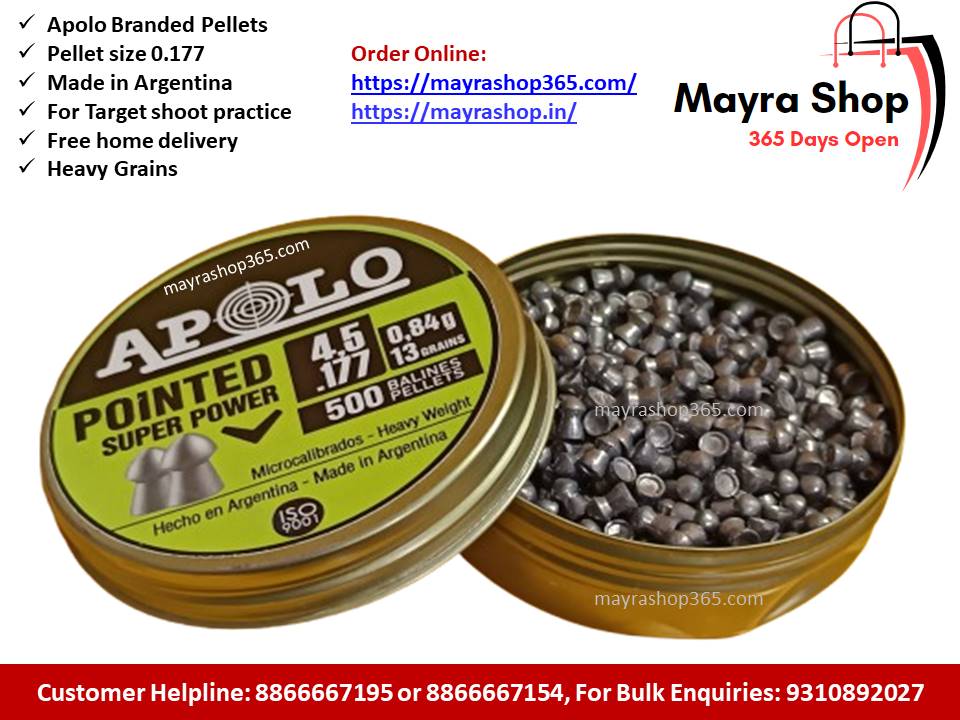 Apolo Super Power pellets 0.177 cal 4.5mm | For Air Gun | For Air Riff ...